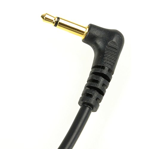 Foto&Tech 90in(2.3M) Stretch/23in Coiled HEAVY WEIGHT LOCKING 3.5mm to Male Flash PC Sync Cable with Screw Lock Compatible with PocketWizard Plus III/Plus II&Nikon Canon Most DSLR Camera Flash Trigger