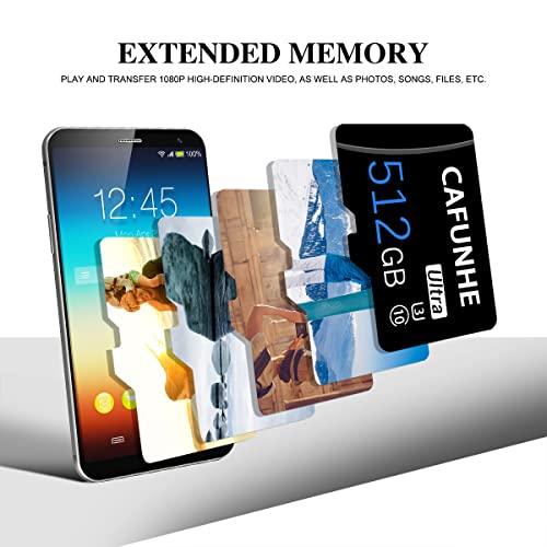 Micro SD Card 512GB Micro SD Memory Cards 512GB Memory Card 512GB Class 10 High Speed TF Card with SD Adapter for Phone,Camera,Tachograph,Tablet,Computers