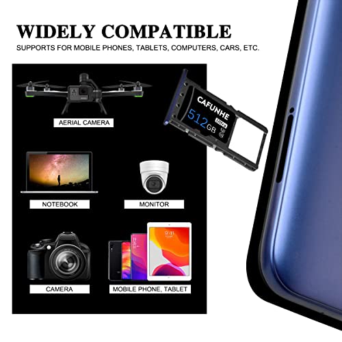 Micro SD Card 512GB Micro SD Memory Cards 512GB Memory Card 512GB Class 10 High Speed TF Card with SD Adapter for Phone,Camera,Tachograph,Tablet,Computers