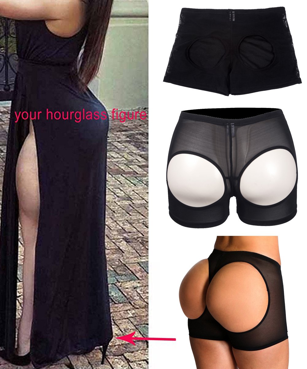 FUT Women's Sexy Butt Lift Panty Tummy Control Trimmer Shapewear Body Shaper Black Large (Waist 27-29inch)