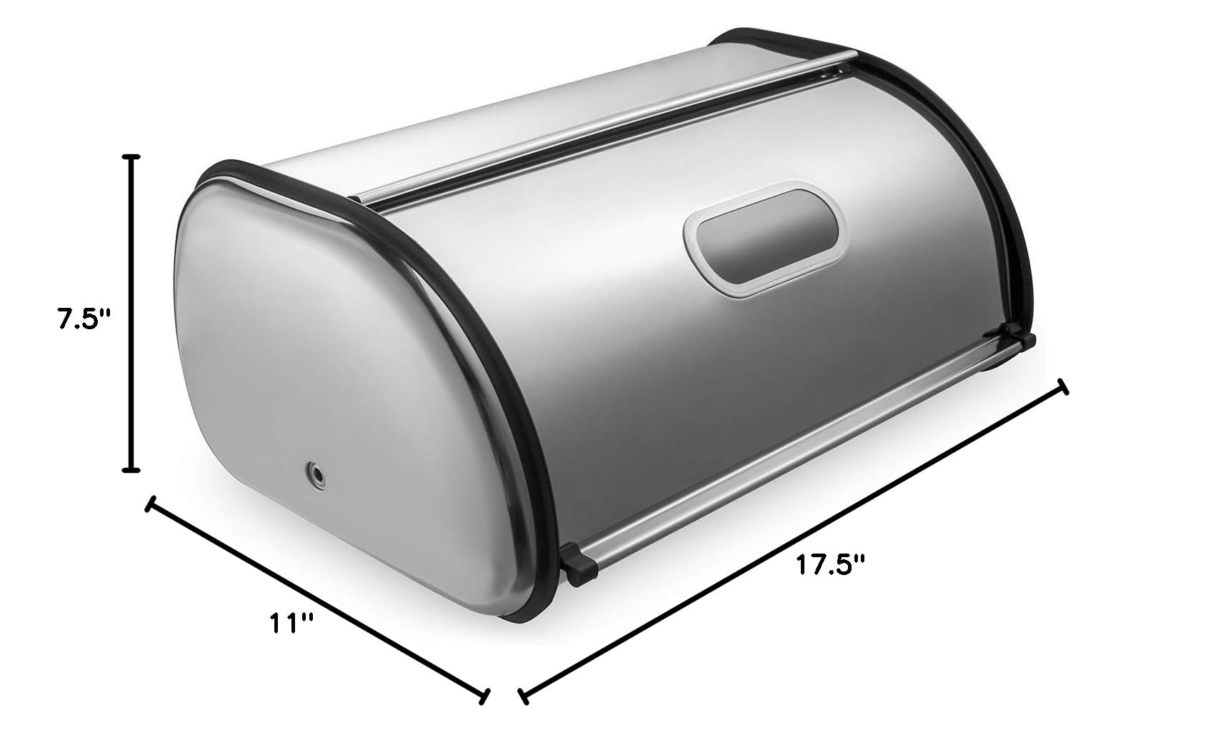 Deppon Bread Box for Kitchen Countertop, Extra Large Capacity Holds More Than 2 Loaves, Matte Stainless Steel Bread Storage Bin Container with Roll up Lid, Fingerprint Proof, 17.5 x 11 x 7.5 Inches