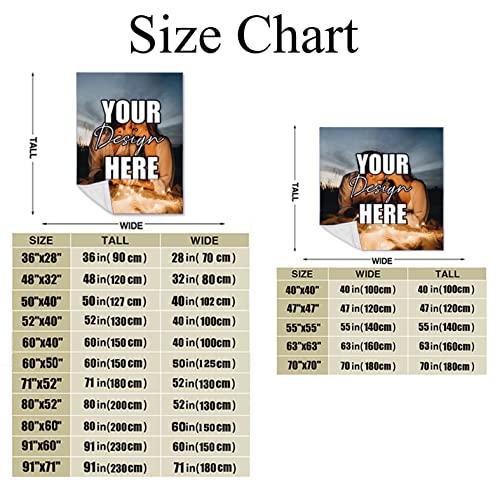 SCOCICI Custom Blanket,Personalized Bed Throw Blanket with Photos Text,Customized Blankets with Photos Words Collage,Customized Blankets for Family Wedding Birthday Gift,1 Photo Collage,36"X28"