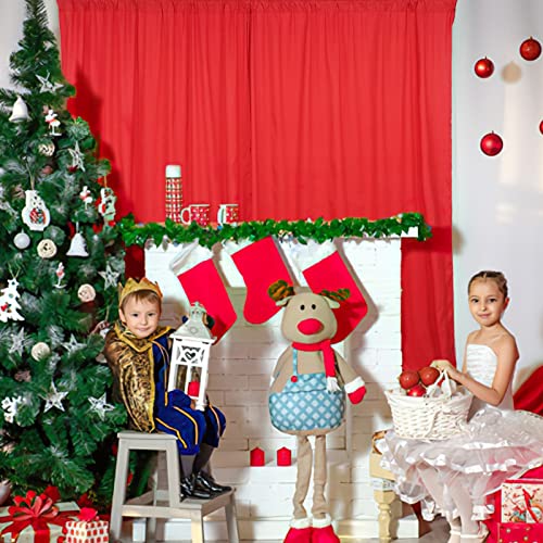 10x10FT Red Backdrop Curtains for Parties - Red Backdrop Curtain for Baby Shower Birthday Photo Home Party Curtains Backdrop 5x10FT 2 Panels