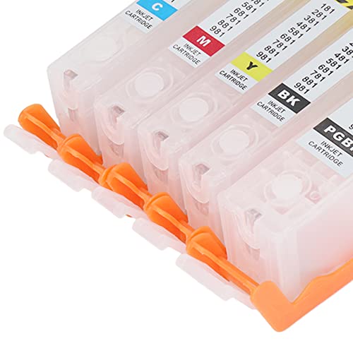 Fafeicy 5Pcs Ink Cartridge PGBK BK C M Y Inkjet Cartridge Printer Cartridge Smoothly Operation Reusable with Permanent Chip (280-281)