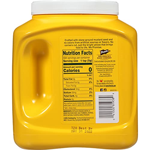 French's Classic Yellow Mustard, 105 oz - One 105 Ounce Bulk Container of Tangy and Creamy Yellow Mustard Perfect for Professional Use or for Refillable Containers at Home
