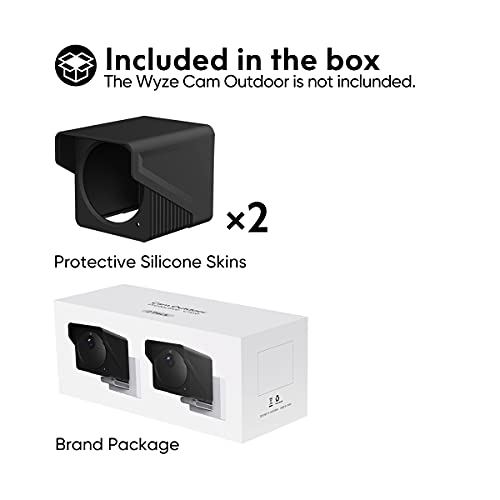 Protective Silicone Skins for Wyze Cam Outdoor,Weatherproof Case/Cover Accessories for Wyze Outdoor Camera Wireless Smart Home Camera (Black-2 Pack)