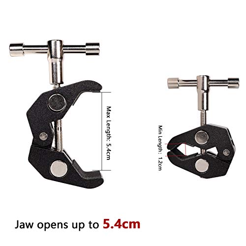 QYXINC 3Pack Super Clamp with 1/4 and 3/8 Thread Camera Clamp Mount,Crab Clamp Rod Clamp Clip for Cameras, Rods, Lights, Hooks, Shelves, Cross Bars, etc