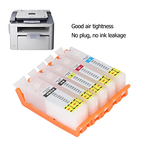 Fafeicy 5Pcs Ink Cartridge PGBK BK C M Y Inkjet Cartridge Printer Cartridge Smoothly Operation Reusable with Permanent Chip (280-281)