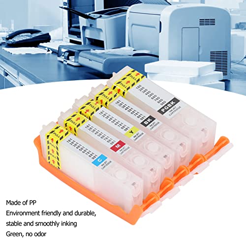Fafeicy 5Pcs Ink Cartridge PGBK BK C M Y Inkjet Cartridge Printer Cartridge Smoothly Operation Reusable with Permanent Chip (280-281)