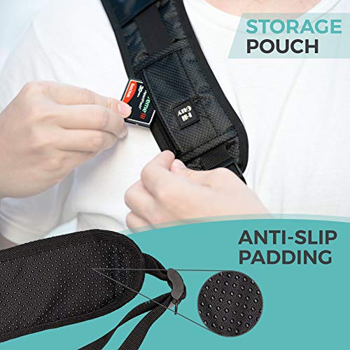 HiiGuy DSLR Camera Strap For Photographer – Extra Long 44 Inch Camera Straps for Photographers – Heavy Duty Polyester Camera Shoulder Strap with Camera Accessories – Ideal for Professionals, Hobbyists