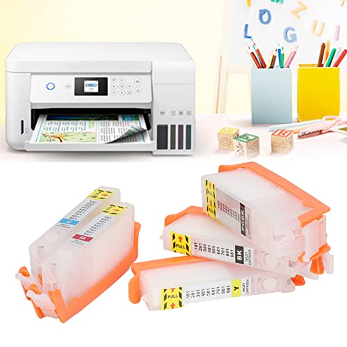 Fafeicy 5Pcs Ink Cartridge PGBK BK C M Y Inkjet Cartridge Printer Cartridge Smoothly Operation Reusable with Permanent Chip (280-281)