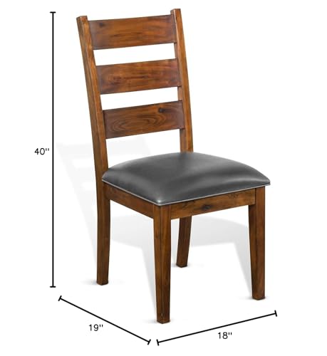 Sunny Designs Tuscany 18" Ladderback Chair with Cushion Seat in Medium Brown