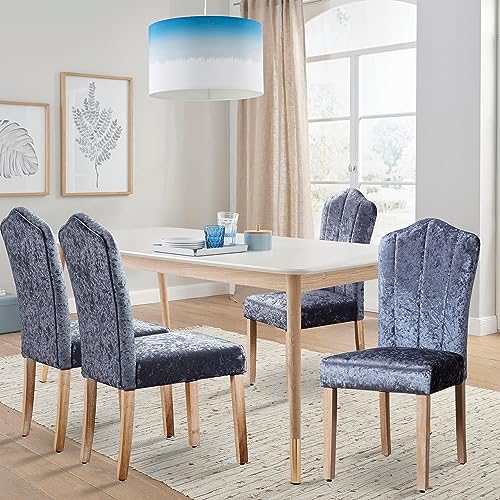 thksbought Dining Chairs Set of 4 Chairs Velvet Chairs for Dining Room and Living Room (Gray)