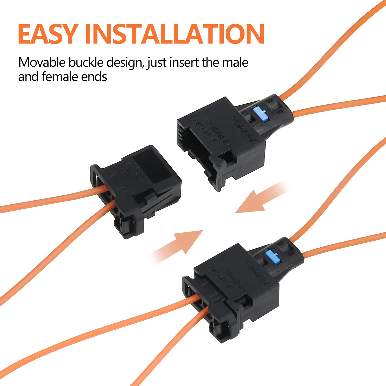 Mellbree 2Pcs Fiber Optic Loop, Female and Male Fiber Optic Bypass Loop Adapter Connector Diagnostic Device Tool Compatible for Benz Audi Mercedes BMW VW Porsche MOST Optical System