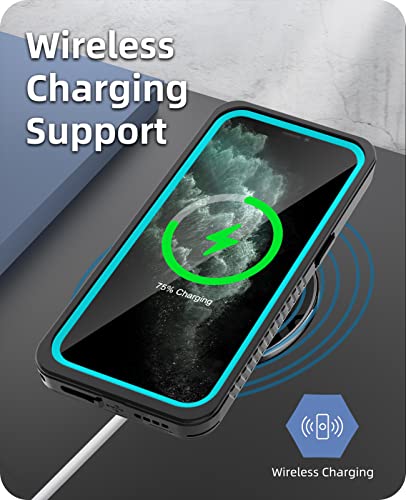 WIFORT iPhone 11 Pro Waterproof Case Built-in Screen Protector Water Resistant Cover Protective Drop Protection Hard, Shockproof Full Body Defender Tough Military Grade - 5.8" Teal