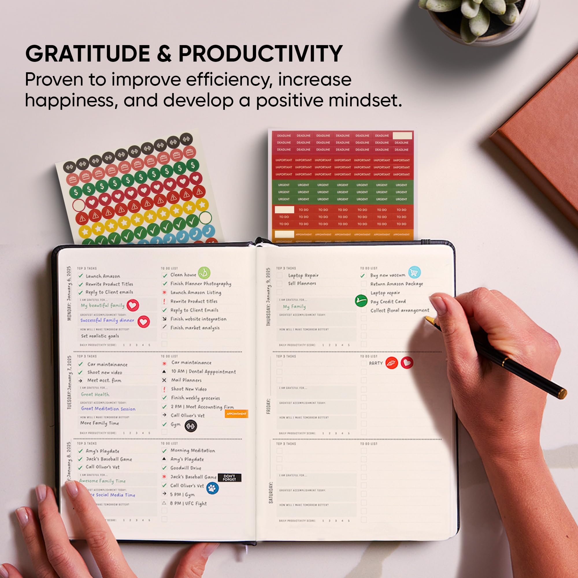 Best 2023 Planner Weekly and Monthly 5x8 | Goal, Business & Productivity Planner | Undated Daily 2023 Planner With To Do List, Habit Tracker & Planner Stickers | Productivity Store Planner PRO (Black)