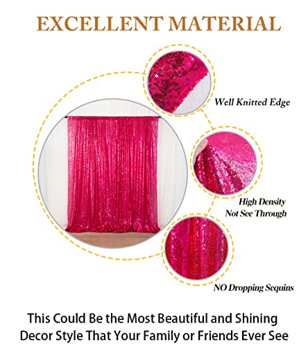 ShiDianYi 4FTx6FT-Sequin Backdrop-Hot Pink-Sequin Backdrops Curtain Glitz Sequin Backdrop Photography Sparkly Backdrop Photo Booth Curtain for Your House Decoration (Hot Pink)