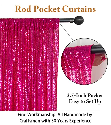 ShiDianYi 4FTx6FT-Sequin Backdrop-Hot Pink-Sequin Backdrops Curtain Glitz Sequin Backdrop Photography Sparkly Backdrop Photo Booth Curtain for Your House Decoration (Hot Pink)