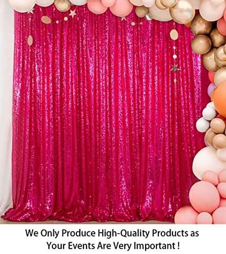 ShiDianYi 4FTx6FT-Sequin Backdrop-Hot Pink-Sequin Backdrops Curtain Glitz Sequin Backdrop Photography Sparkly Backdrop Photo Booth Curtain for Your House Decoration (Hot Pink)