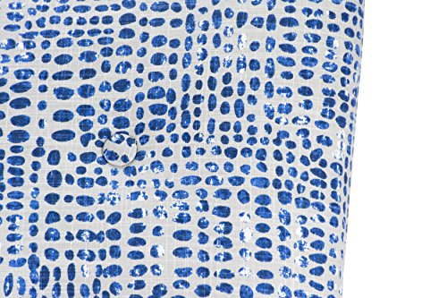Sole Designs Julia Collection Contemporary Dining Room Chairs, Sediment Print Fabric Upholstered Parsons Seat with Button Tufted Backrest, Set of 2, Set of 2, Blue