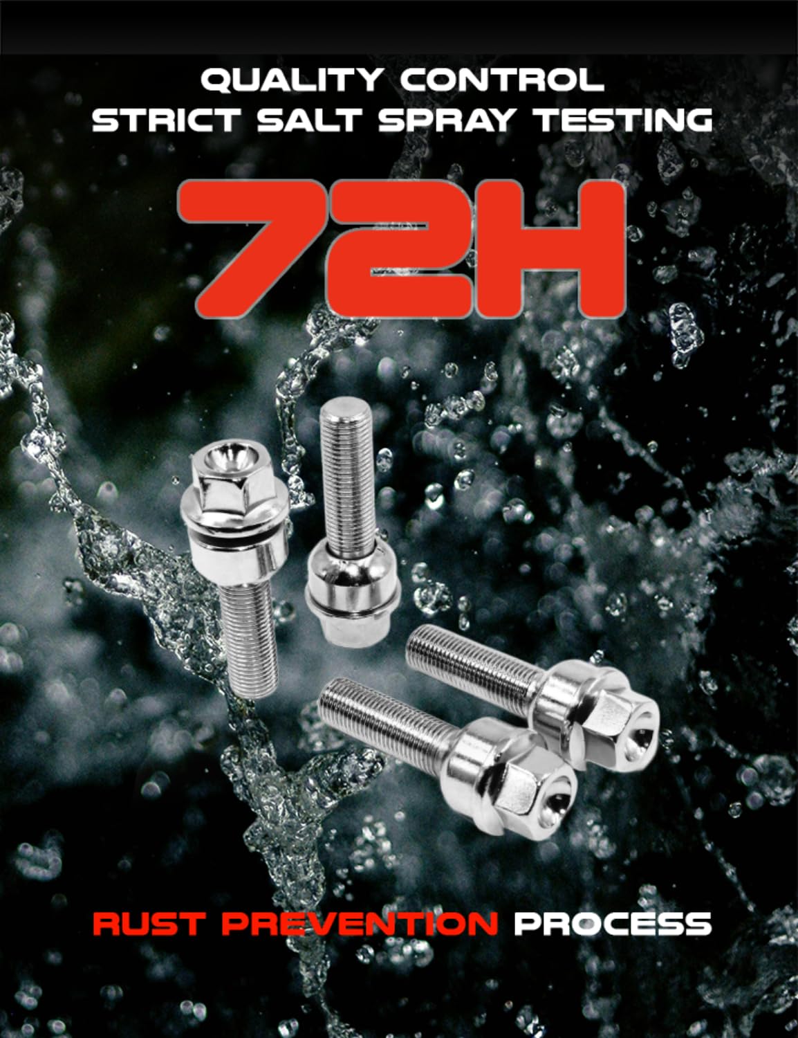 Set of 20 Veritek 14x1.5mm 45mm Extended Thread R14 Radius Chrome Ball Seat Washer Lug Bolts for Porsche Factory Wheels