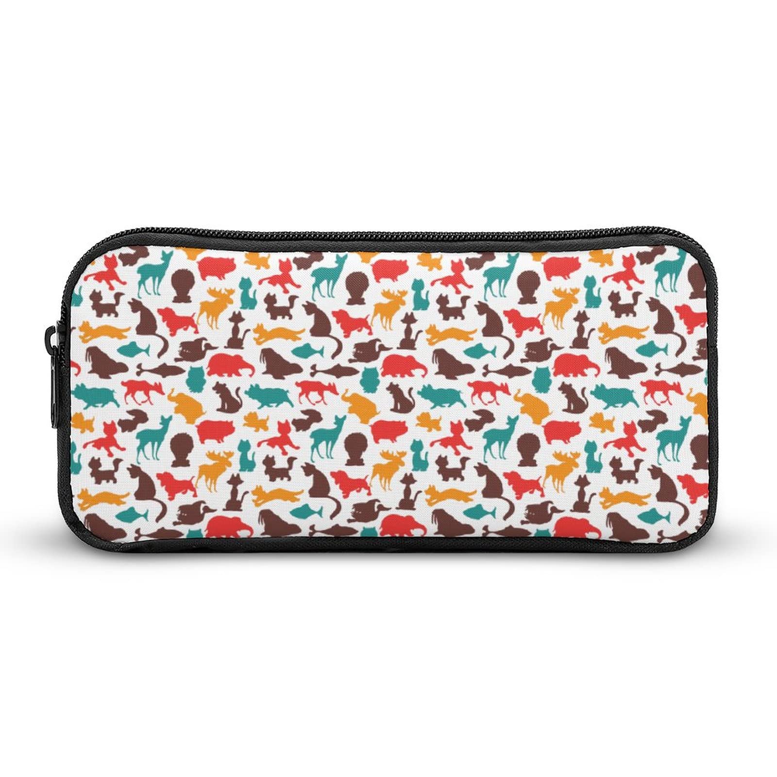 Elk Cat Elephant Owl Pencil Case Stationery Pen Pouch Portable Makeup Storage Bag Organizer Gift