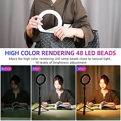 Webcam Ring Light for Laptop, 6 inch Zoom Lighting,Video Conference Lighting, MacBook Ipad Light for Teleworking/Zoom Calls/Self Broadcasting/Live Streaming/YouTube Video/TikTok