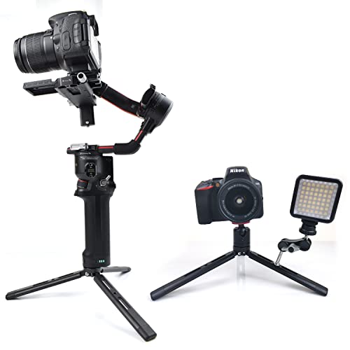 EaxanPic Aluminum Mini Tripod, Desktop Tabletop Stand Tripod for Zhiyun Smooth Q/4, Crane Plus/2,Weebill s, Ronin S/SC/RS2/RSC2, Osmo Mobile,Gimbal Handle Grip Stabilizer Tripod