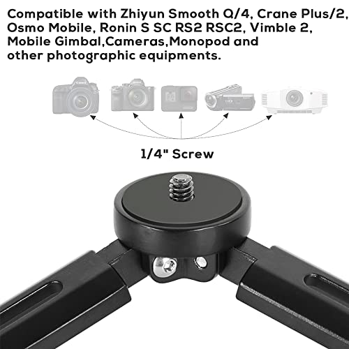 EaxanPic Aluminum Mini Tripod, Desktop Tabletop Stand Tripod for Zhiyun Smooth Q/4, Crane Plus/2,Weebill s, Ronin S/SC/RS2/RSC2, Osmo Mobile,Gimbal Handle Grip Stabilizer Tripod