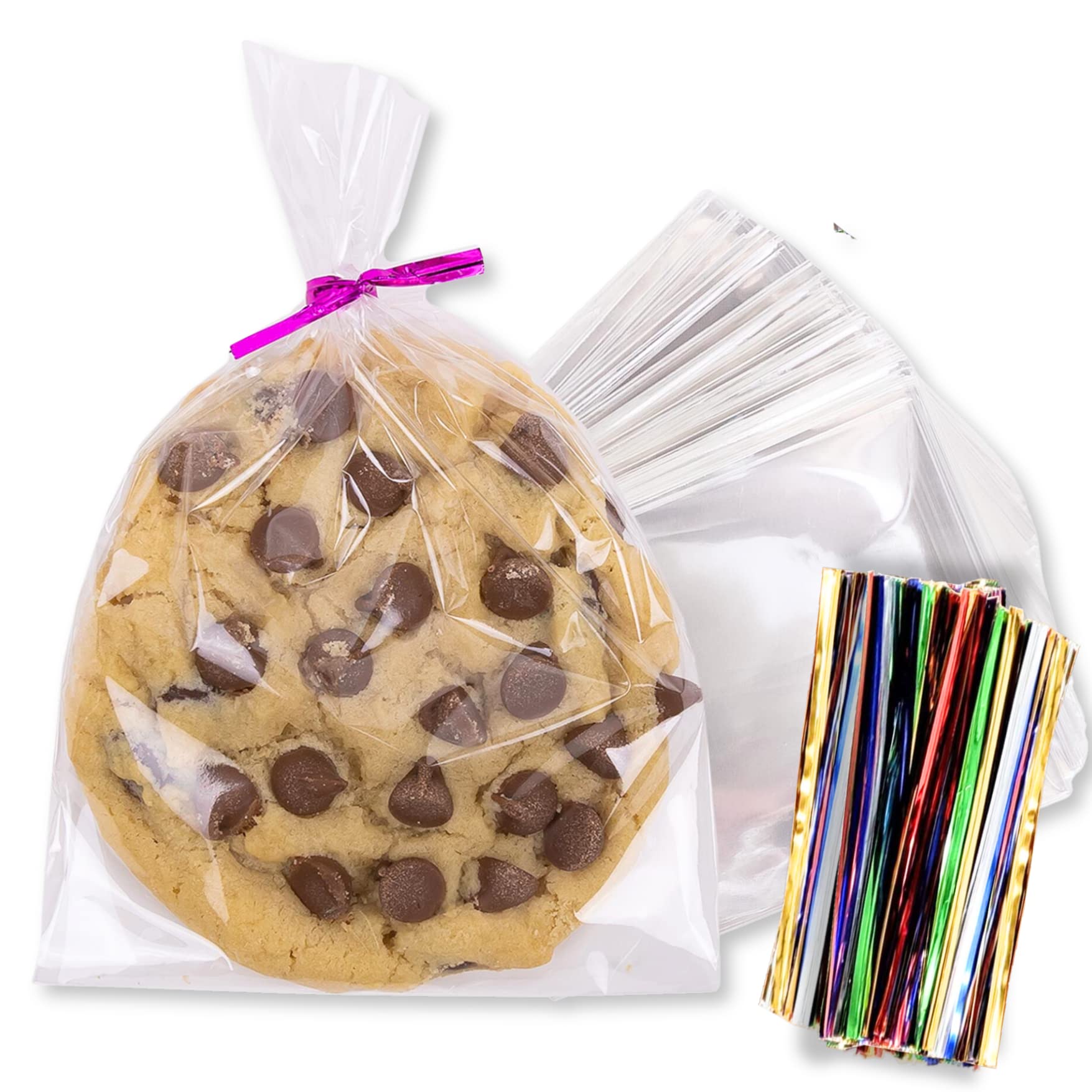 200 pack Clear Plastic Cellophane Bags 4x6 Goodie Bags Cookie bags | Candy Bags | Treat Bags with Ties | Clear Gift Bags with 4â Twist Ties!