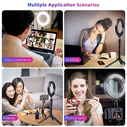 Webcam Ring Light for Laptop, 6 inch Zoom Lighting,Video Conference Lighting, MacBook Ipad Light for Teleworking/Zoom Calls/Self Broadcasting/Live Streaming/YouTube Video/TikTok