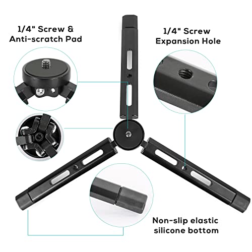 EaxanPic Aluminum Mini Tripod, Desktop Tabletop Stand Tripod for Zhiyun Smooth Q/4, Crane Plus/2,Weebill s, Ronin S/SC/RS2/RSC2, Osmo Mobile,Gimbal Handle Grip Stabilizer Tripod