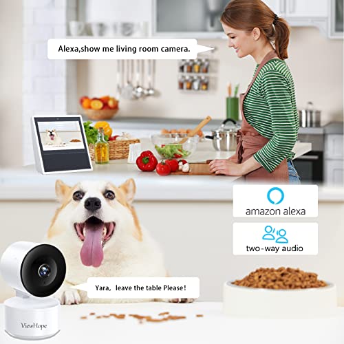 Indoor Security Camera, 2K Pet Camera 360° WiFi Home Security Camera Indoor Camera Wireless with Phone App,with 2-Way Talk, Night Vision Motion Movement Detection,Sd & Cloud Storage, Alexa Compatible
