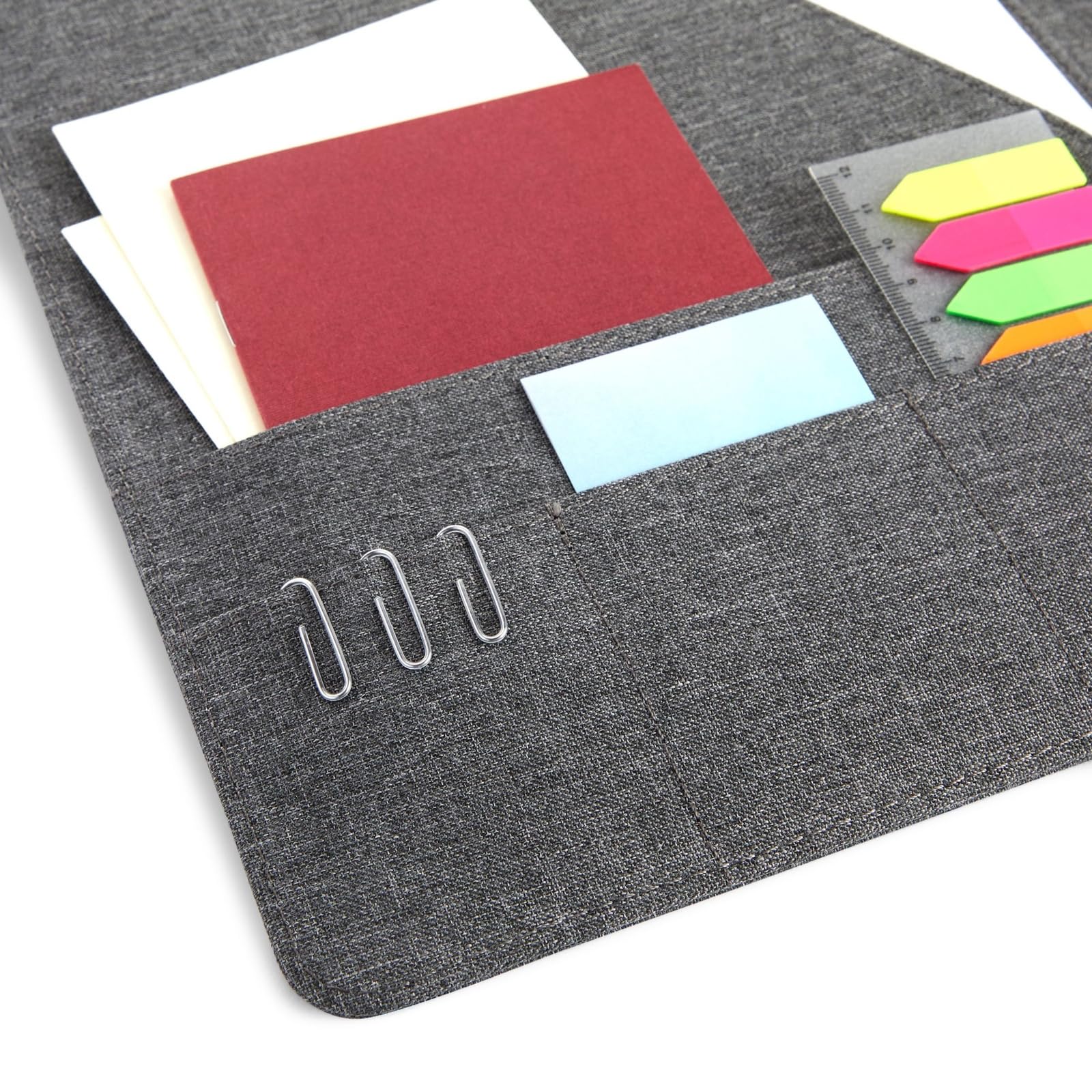 Professional Legal Notepad Portfolio, Grey Folio Notebook for Business and Work Organizer (12.5 x 10 in)