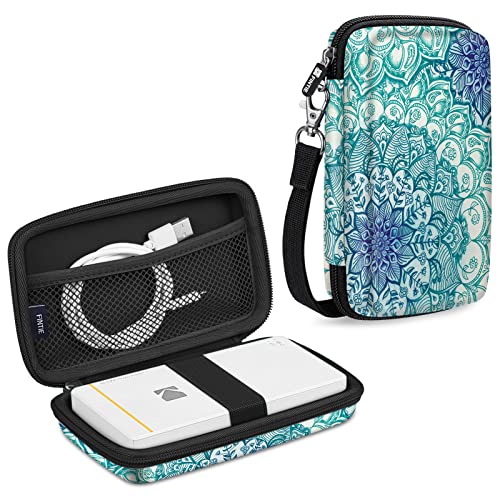 Fintie Protective Case for Kodak Step/Kodak Mini 2 HD/Kodak PRINTOMATIC/Kodak Smile Camera & Printer - Shockproof Hard Shell Carrying Case with Inner Pocket, Emerald Illusions