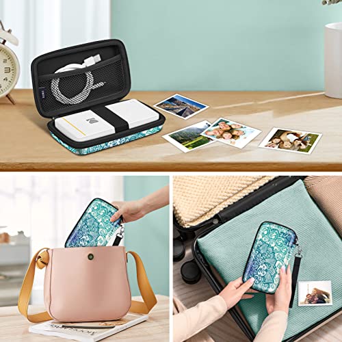 Fintie Protective Case for Kodak Step/Kodak Mini 2 HD/Kodak PRINTOMATIC/Kodak Smile Camera & Printer - Shockproof Hard Shell Carrying Case with Inner Pocket, Emerald Illusions