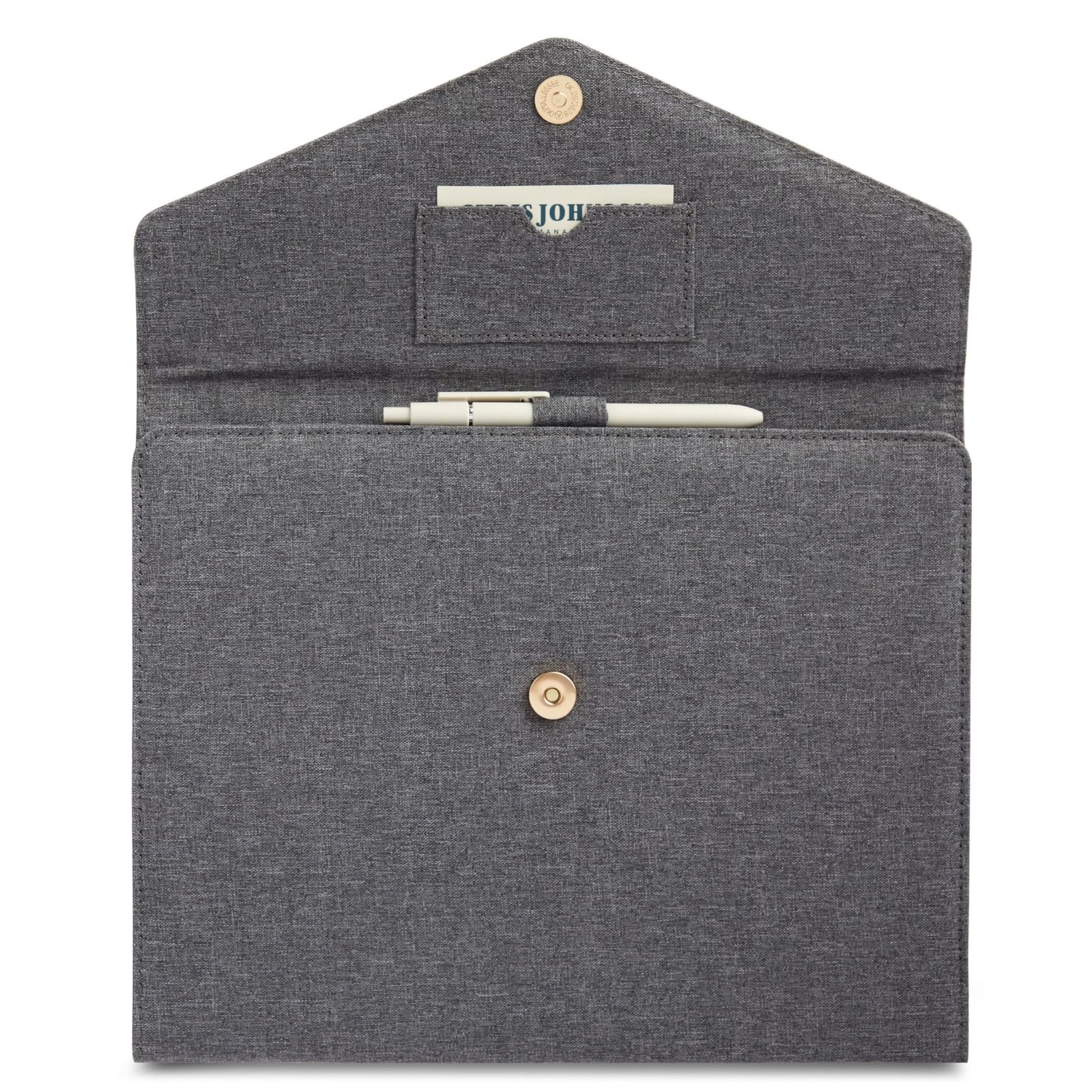 Professional Legal Notepad Portfolio, Grey Folio Notebook for Business and Work Organizer (12.5 x 10 in)