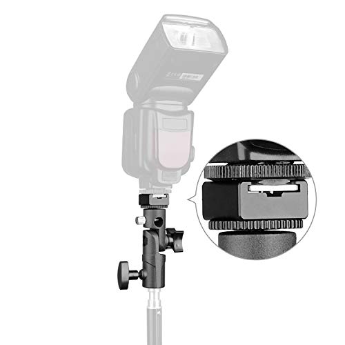 Updated Anwenk Flash Bracket Mount Flash Stand Light Stand Bracket Mount with Umbrella Holder Mount Swivel, Compatible with Canon Nikon Pentax Olympus Camera Flashes Speedlite Studio LED Light -1Pack