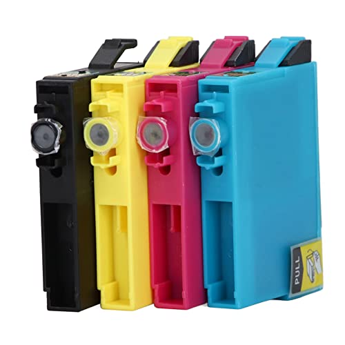 Fafeicy 4 Color PP Printer Ink Cartridges No Leakage Ink Cartridge Replacement T1251 T1252 T1253 T1254