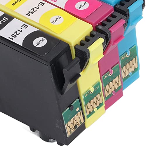 Fafeicy 4 Color PP Printer Ink Cartridges No Leakage Ink Cartridge Replacement T1251 T1252 T1253 T1254