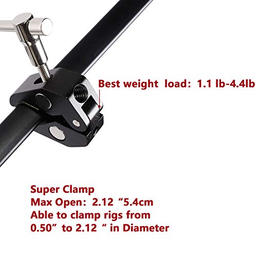 QYXINC 2Pack Super Clamp with 1/4 and 3/8 Thread Camera Clamp Mount,Crab Clamp Rod Clamp Clip for Cameras, Rods, Lights, Hooks, Shelves, Cross Bars, etc