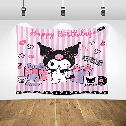Little Devil Birthday Party Supplies, Kawaii Banner Party Decorations Living Room Tapestry for Bedroom Cartoon Photography Background(BAN-KU B)