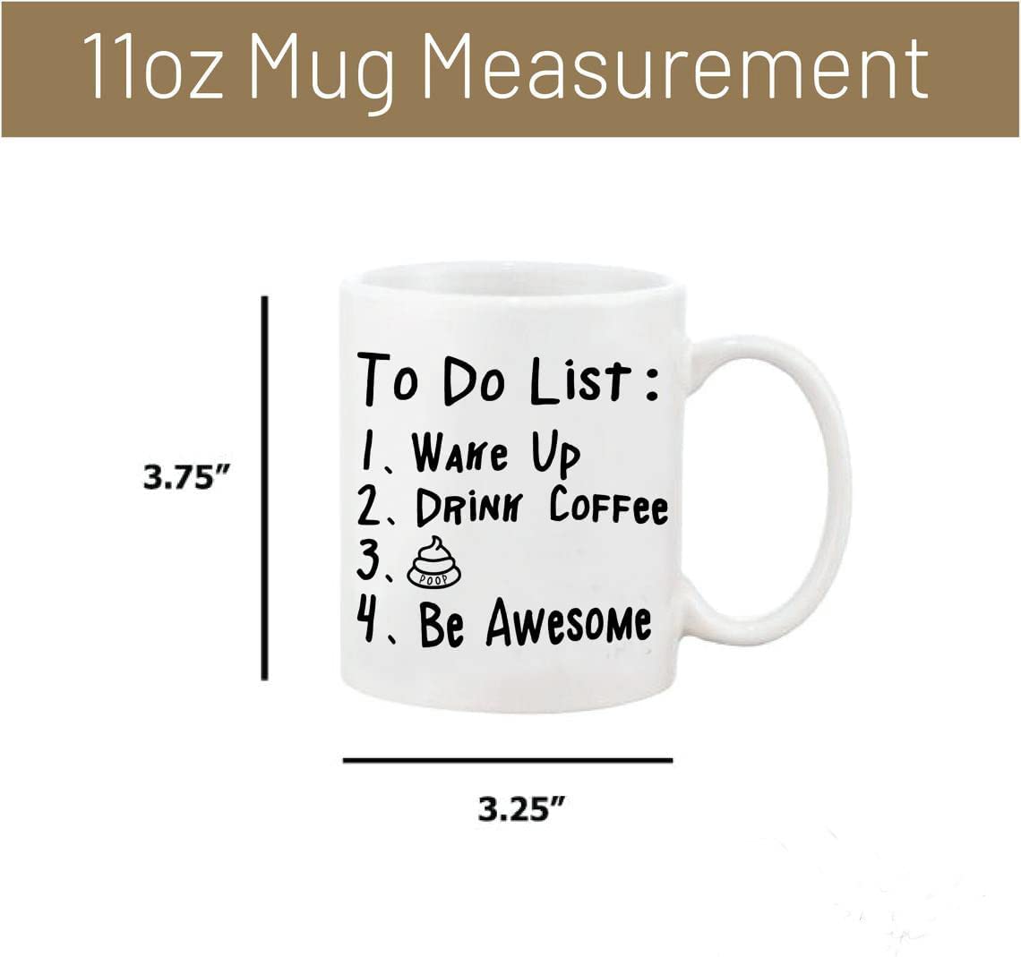 Generic Funny Coffee Mug with To Do List & Poop, white 11 Oz, Funny Mugs Gay Gifts, , Novelty, Suit for Home & Office