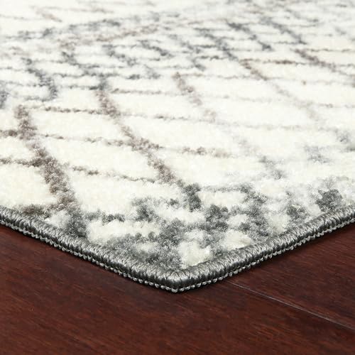 Maples Rugs Abstract Diamond Modern Distressed Large Area Rugs Carpet for Living Room & Bedroom [Made in USA], 7 x 10, Neutral