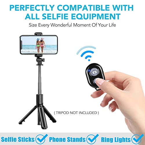 2 Pack Wireless Camera Remote Control - Wireless Remote for iPhone & Android Phones iPad iPod Tablet, Clicker for Photos & Videos - Blue&Pink