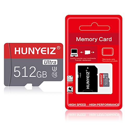512GB Micro SD Card High Speed Class 10 microSDXC UHS-I Memory Card for Action Camera,Smartphones, Tablet,Security Camera with SD Adapter