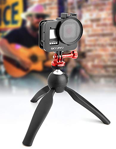 Aluminum-Tripod Adapter Attachment- Bolt -Adapter for Monopod Mount with Aluminum CNC Thumbscrew Compatible Action Camera gopro Hero 9 Tripod Mount DJI OSMO (RED)