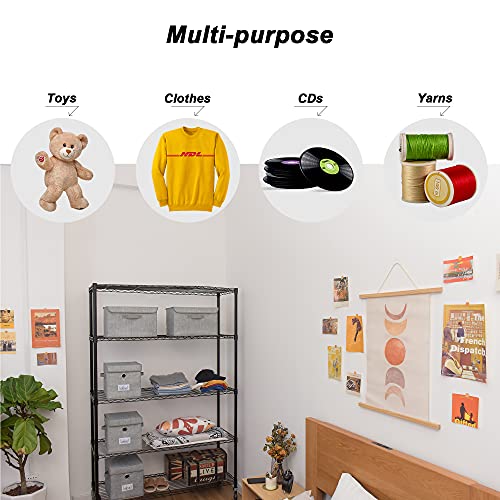 GRANNY SAYS Storage Bins with Lids, Fabric Storage Boxes, Closet Organizers and Storage for Clothes Large Storage Boxes for Organizing Wire Shelves Closet Bookshelf, Gray, 2-Pack