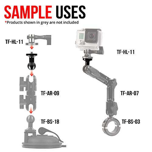 Aluminum Camera Adapter with 1/4"-20 Screw and 20mm Ball. Tackform Enduro Series