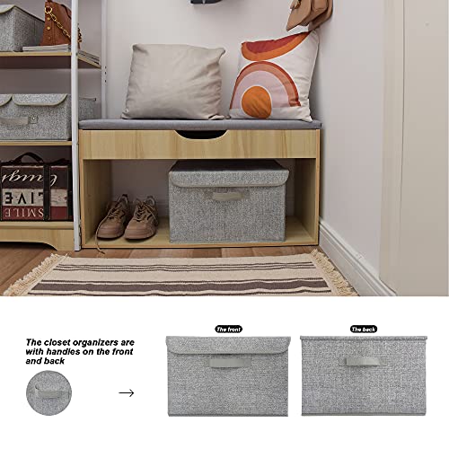 GRANNY SAYS Storage Bins with Lids, Fabric Storage Boxes, Closet Organizers and Storage for Clothes Large Storage Boxes for Organizing Wire Shelves Closet Bookshelf, Gray, 2-Pack